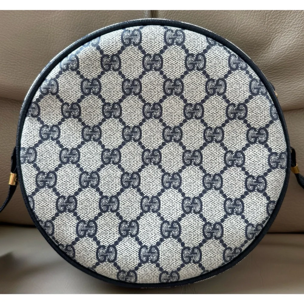 Gucci | Bags | Authentic Vintage Gucci Canteen Navy Monogram Canvas ...